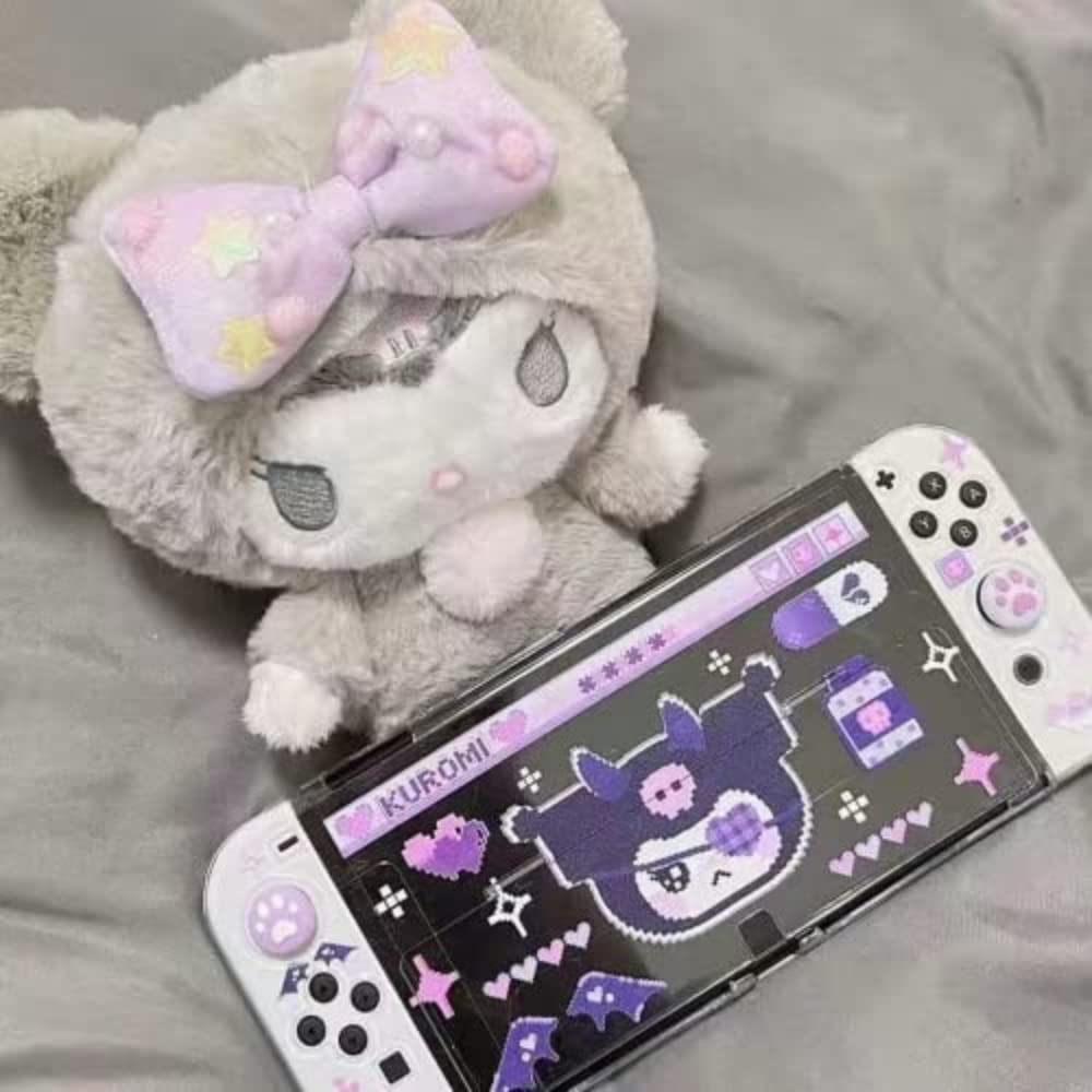 ENFILY Cute Case Compatible with Nintendo Switch OLED, Dockable Case Cover, Ergonomic Soft TPU Grip Case for Joycon, Sparkle Skin Set