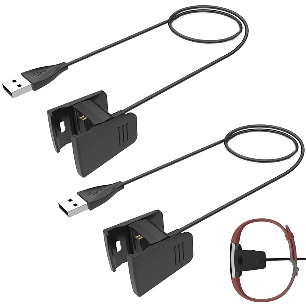 Charger Compatible with Fitbit Charge 2, Replacement USB Charging Cable Cord for Charge 2 Fitness Tracker (2 Pack, 100cm/3.3ft)