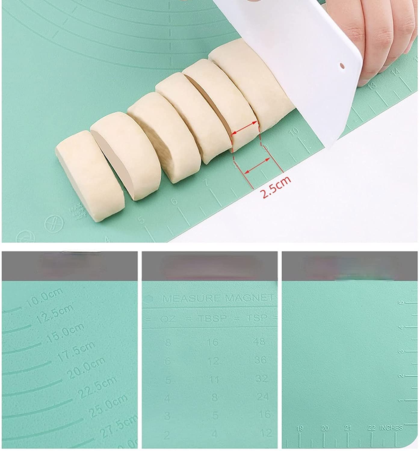 Extra Large Silicone Kneading Pads,Silicone Baking Bakeware Cooking Mat,Dough Rolling Mat,Creative Silicone Pad Kneading Tools,Non-Stick & Non-Slip Foldable Cutting Boards with Buckle Design (Pink)