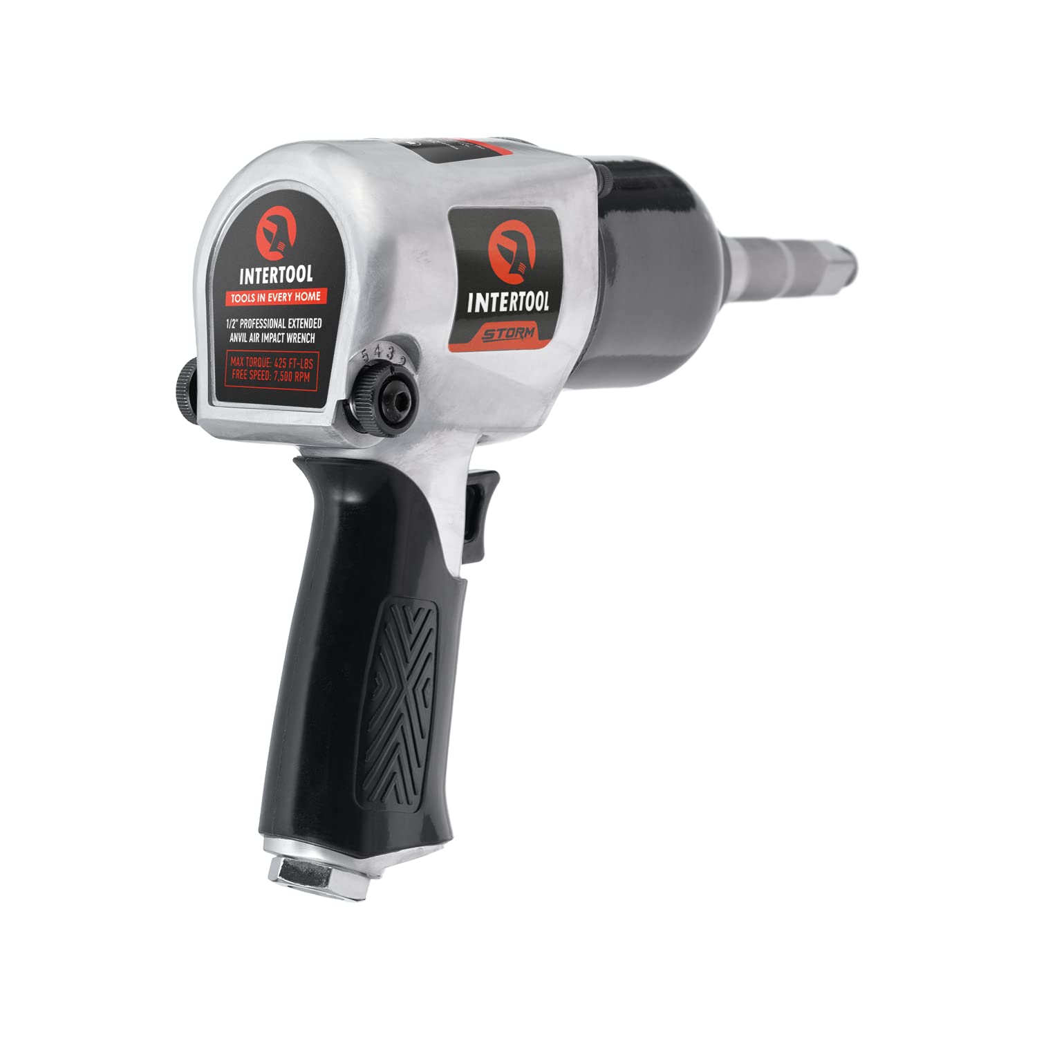 INTERTOOL Air Impact Wrench, 1/2-Inch Square Drive, 3β Extended Anvil, Truck & Car Tires, Auto & Construction Repair PT08-1103