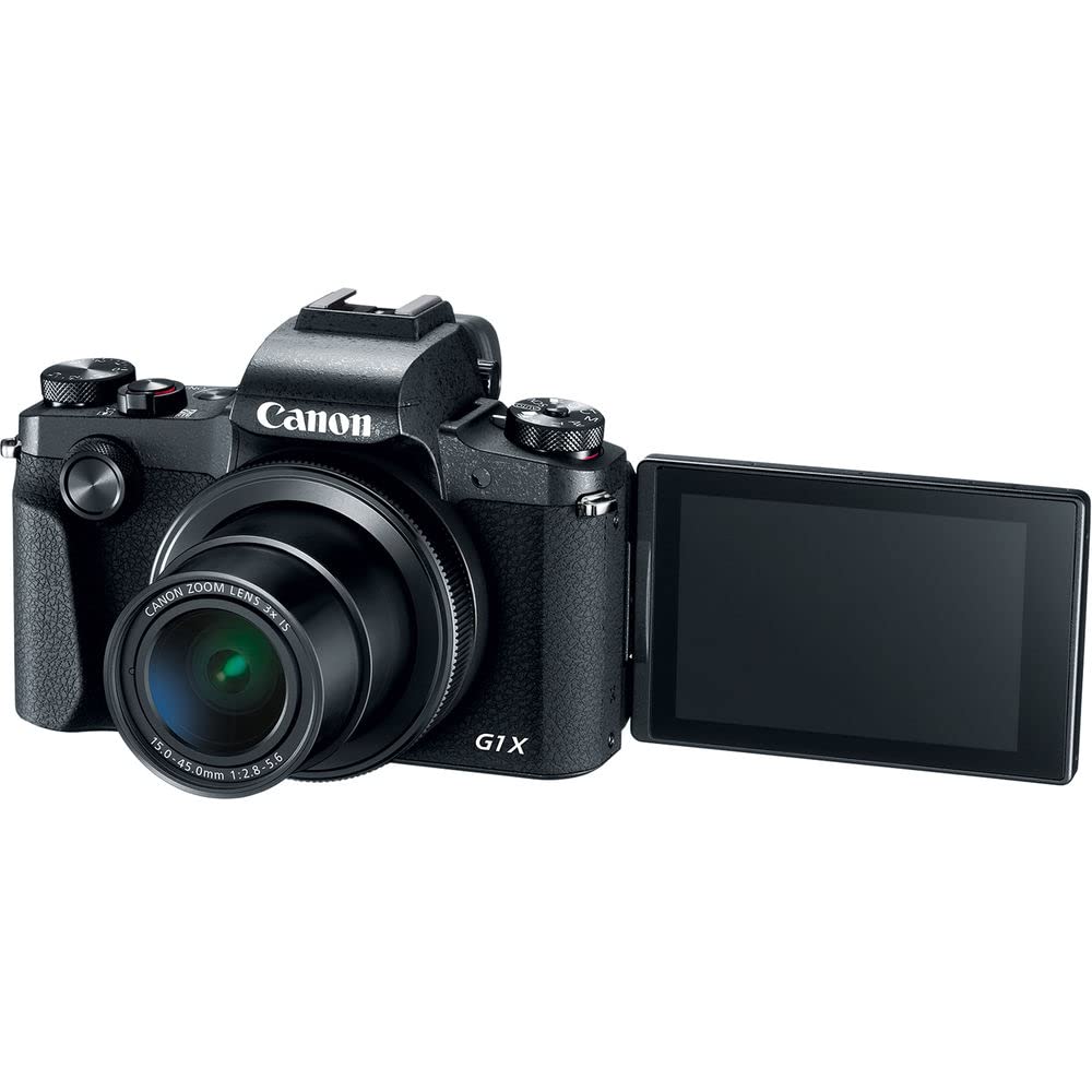 Canon PowerShot G1 X Mark III Digital Camera (2208C001), 64GB Memory Card, Card Reader, Deluxe Soft Bag, Flex Tripod, Hand Strap, Memory Wallet, Cleaning Kit (Renewed)