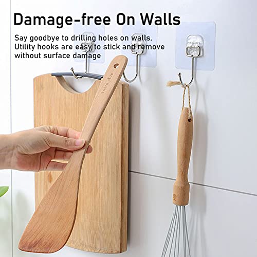 JIQGOZBAN 10 Packs Adhesive Command Hooks, Heavy Duty Wall Hook for Hanging, Waterproof Stick on Hooks for Keys Pictures Bathroom Shower Outdoor Kitchen Door Curtain Rods No Drilling 13lb(Max)