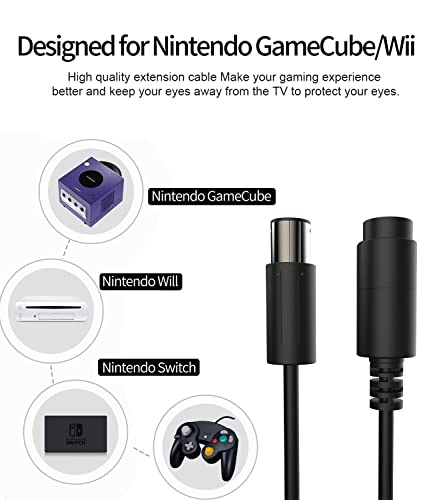 SNLLMZI WiiGamecube Controller Extension Cable for Wii Gamecube GCN - 2pack/6.6ft