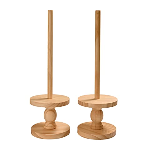 WILLOWDALE Farmhouse Donut Stand Holder Doughnut Bagel Display Rustic Wood Stacker Tower for Bridal Showers,Wedding Birthday Parties, Party Decorations Supplies Dessert Table-2 PCS