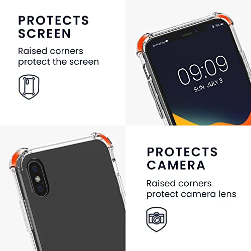 kwmobile Crossbody Case Compatible with Apple iPhone Xs Case - Clear TPU Phone Cover w/Lanyard Cord Strap - Black/Transparent