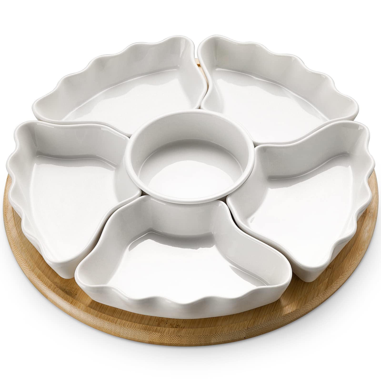 DOWAN Bundle 12 Inches Lazy Susan Appetizer Serving Tray