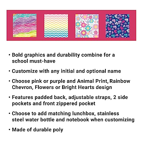 Let's Make Memories Personalized Kids Backpack with Lunch Box (Optional) - Pink, Flowers