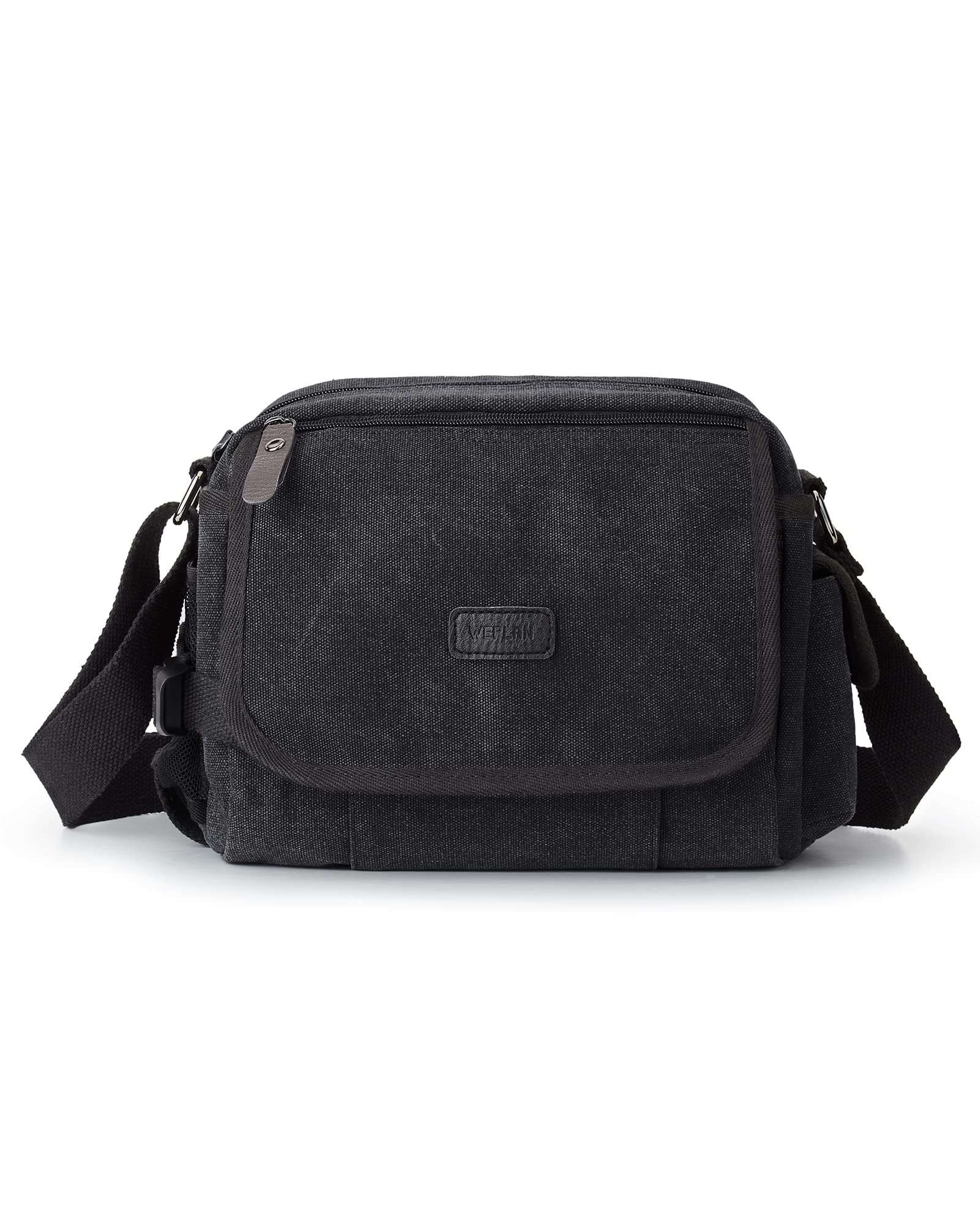 Canvas Satchel Bag men,Classic small Messenger Bag for Men,Crossbody Bag Aesthetic small,Unisex Classic Canvas Shoulder Bag for women, Bookbag for Work,black.