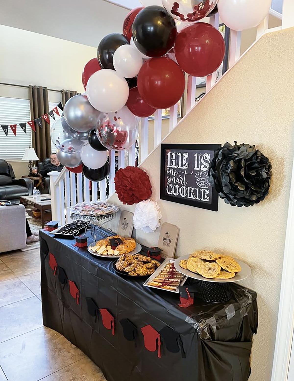 Graduation Decorations Maroon Black 2024/Burgundy Black Graduation Party Decorations 2024 Burgundy Black Balloons 114Pcs Burgundy White Black Balloon Maroon Birthday Wedding