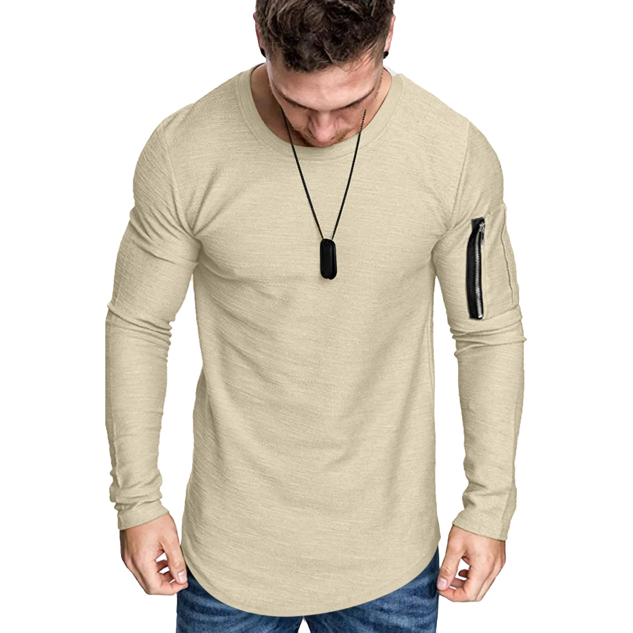 COOFANDY Mens 2 Pack Muscle Workout T Shirt Fitted Athletic Fashion Longline Hipster Hip Hop Tee Top