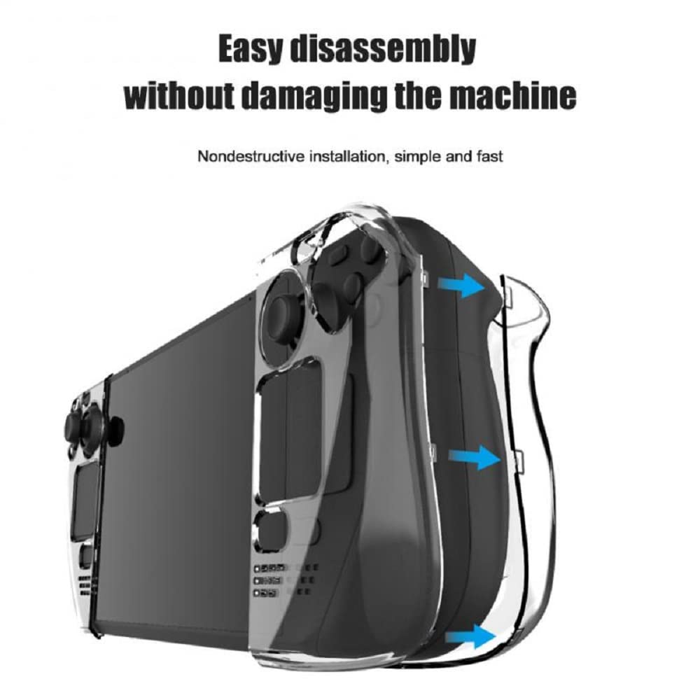 Crystal Clear Cover Case for Steam Deck Game Console, arVin Hard Clear Protective Shell with HD Screen Protector for Steam Deck, Dust-Proof/Shock Proof/Scratch Resistant (Console Not Included)