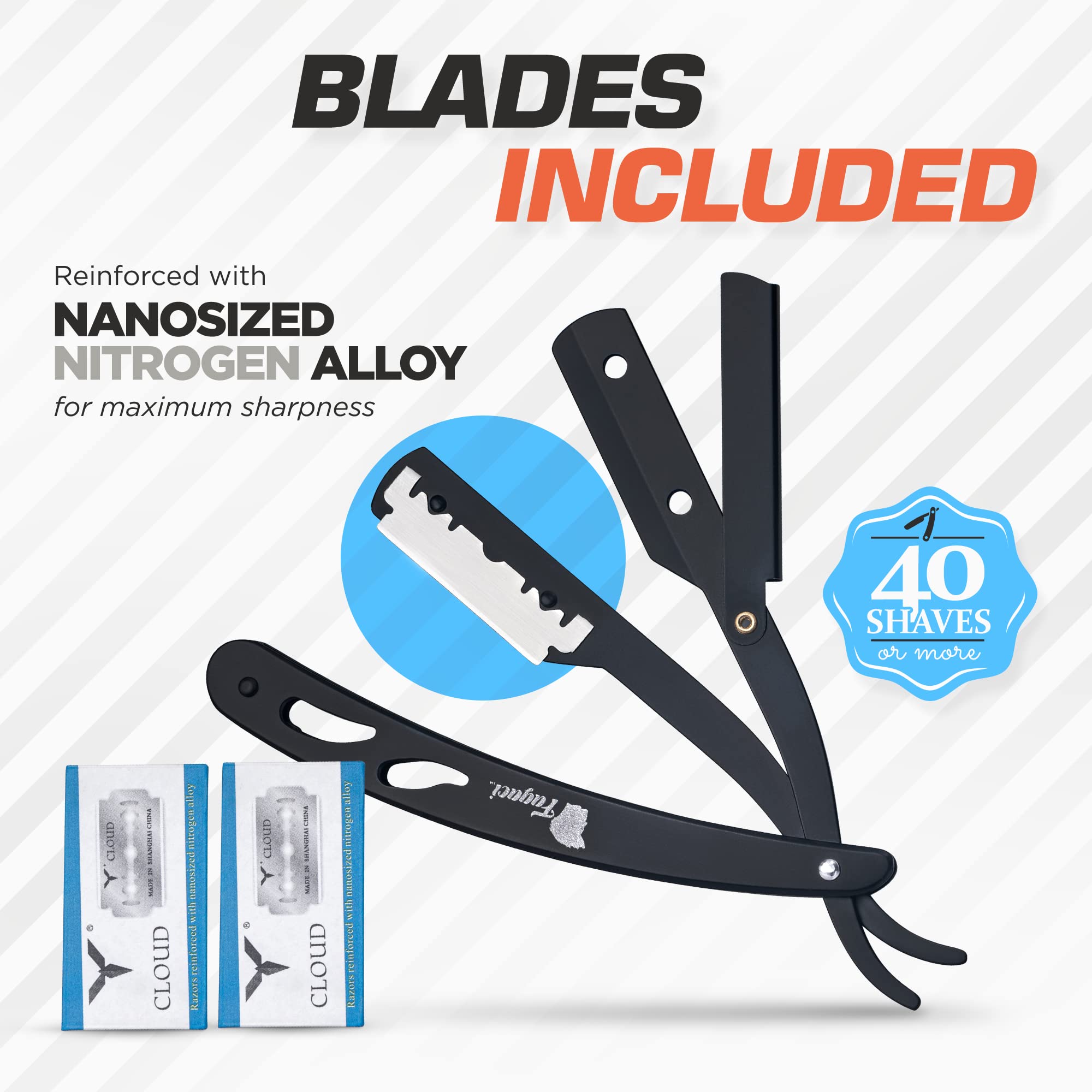 Fagaci Premium Quality Barber Straight Razor for Men - Perfectly Balanced Straight Edge Razor for Men, Durable Barber Razor for Men | Rust Proof Straight Blade Razor for Men, Navajas Para Barbero