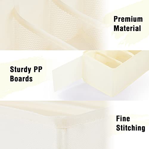 TECHMILLY Closet Underwear Storage Organizer, 3 Set Dresser Drawer Divider and Foldable Storage Boxes for Socks, Blets, Ties and Panties
