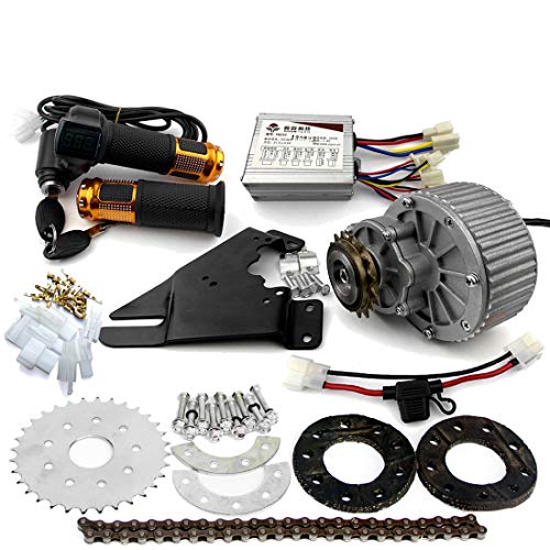 L-faster 450W Newest Electric Bike Left Drive Conversion Kit Can Fit Most of Common Bicycle Use Spoke Sprocket Chain Drive for City Bike(36V Twist Kit)