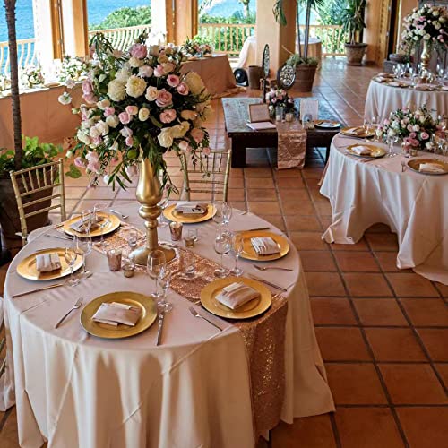 Rose Gold Glitter Sequin Table Runner 12x72 inch for Sparkling Your Party Home Table Docorations Happy Birthday Wedding Bridal Shower Baby Shower