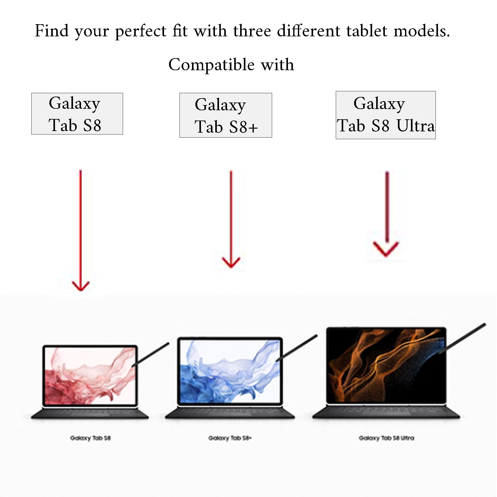 Galaxy Tab S8, S8plus, S8 Ultra Stylus Pen Replacement for Samsung Galaxy Tab S8, S8plus, S8 Ultra+ Tips/Nibs (Without Bluetooth)/Black