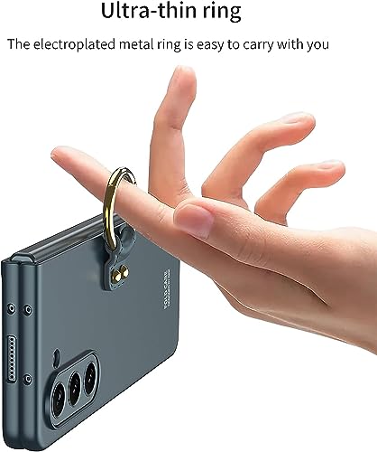 TECHY for Galaxy Z Fold 5 Case with Ring Ultra Thin Matte PC Protective Cover for Samsung Galaxy Z Fold 5 2023, Grey