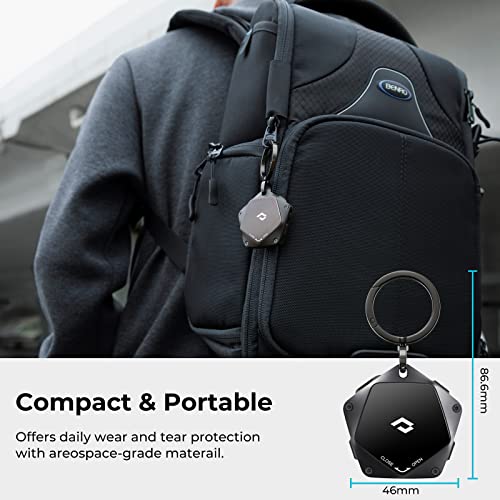 PITAKA AirTag Holder with Key Ring, Easy Carrying AirTag KeyChain with Compact Multi Tools, [PitaTag for Multi-tool] Stainless Steel & Silicone Made