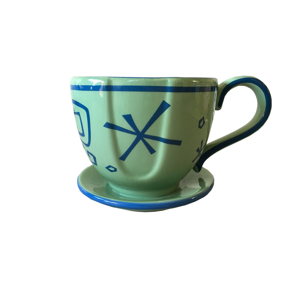 Disney Parks Exclusive - Ceramic Coffee Mug - Alice in Wonderland Mad Tea Party Teacup w/ Saucer - Green