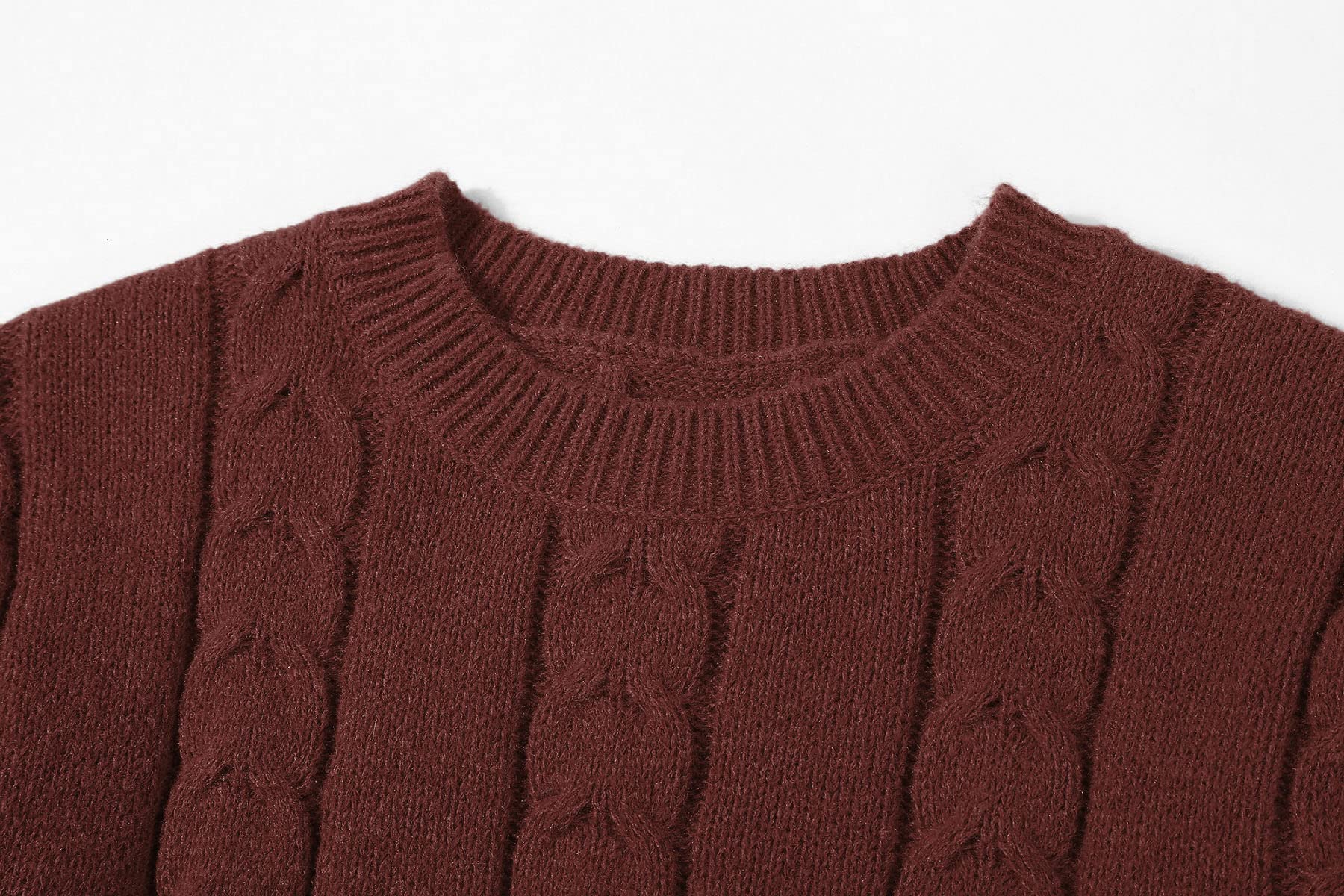 CHARTOU Women's Winter Chunky Cable Knit Long Skirt 2 Piece Outfit Sweater Sets (X-Large, Wine Red)