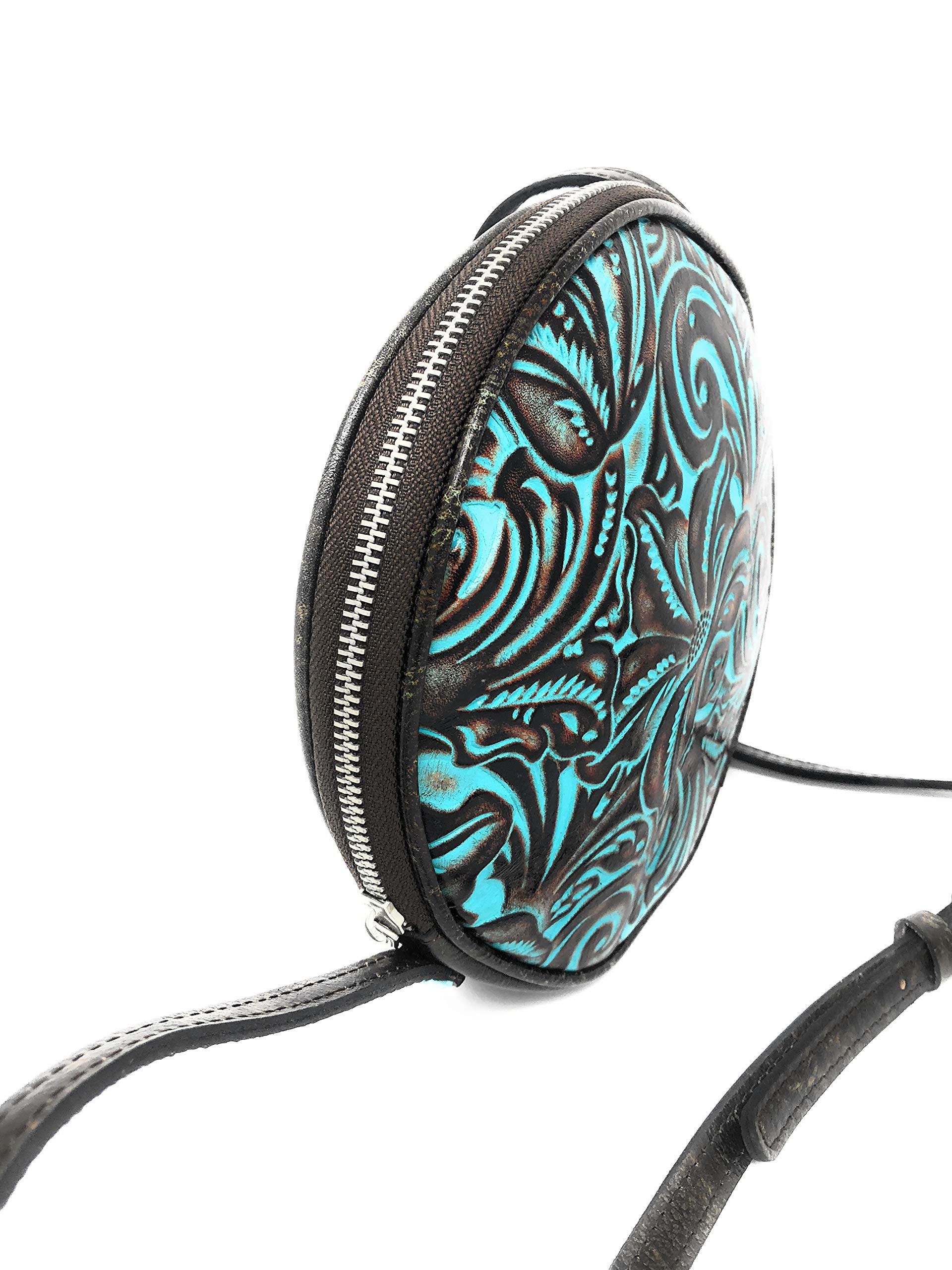 Patricia Nash Scafati Turquoise Tooled Crossbody, Small