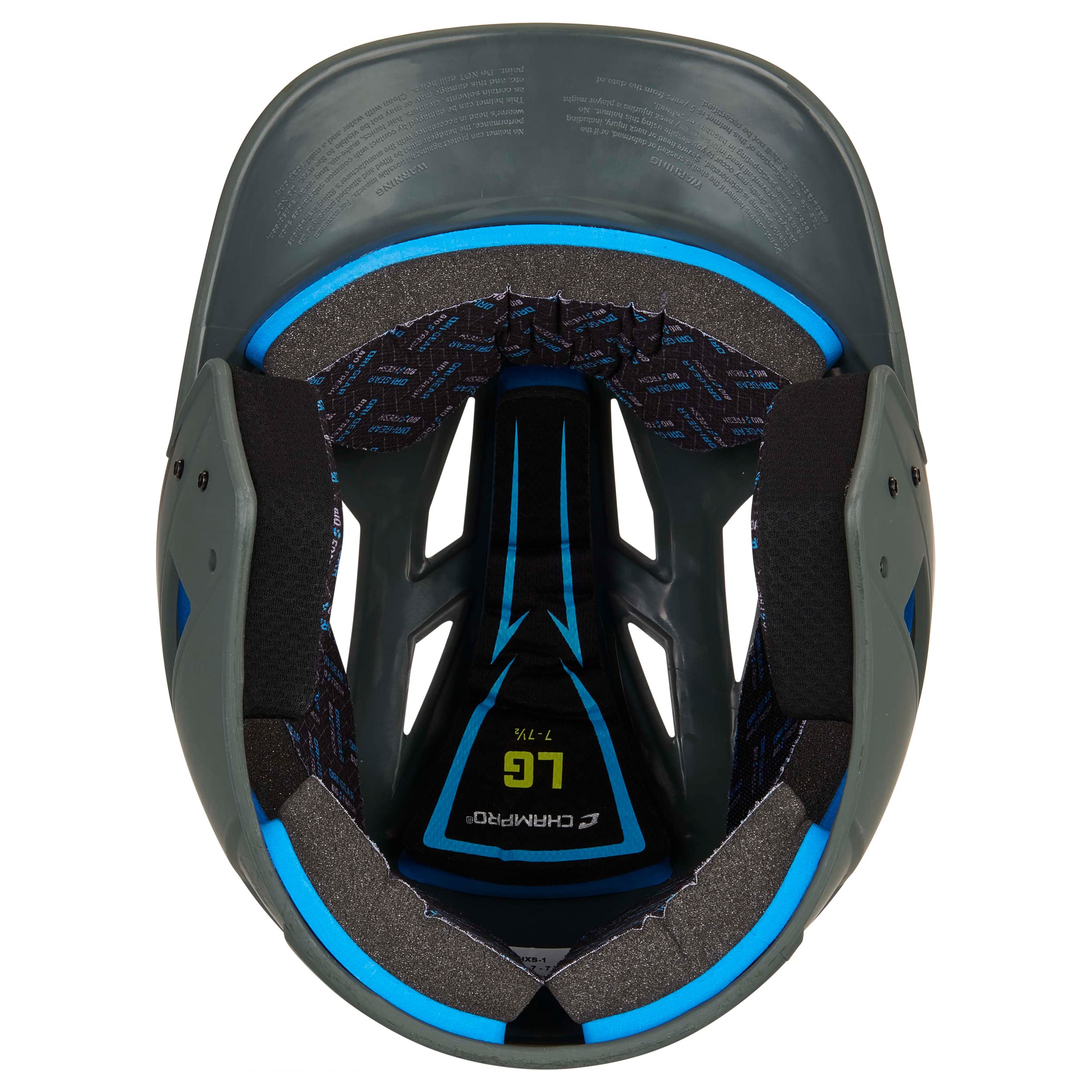 CHAMPRO HX Legend Plus Performance Baseball Batting Helmet with Removeable Jaw Guard in Two-Tone Color Matte Finish, Graphite, Black, Junior (HXM2GRJ) Medium