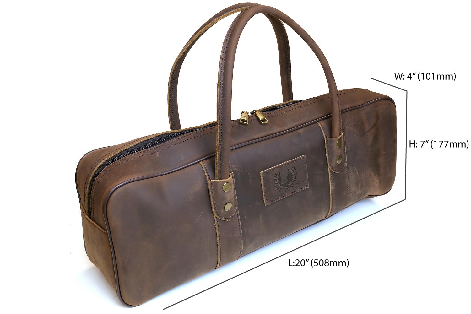 Yoshihiro Genuine Natural Leather Knife Culinary Bag Japanese Sushi Chef Tool (Brown)