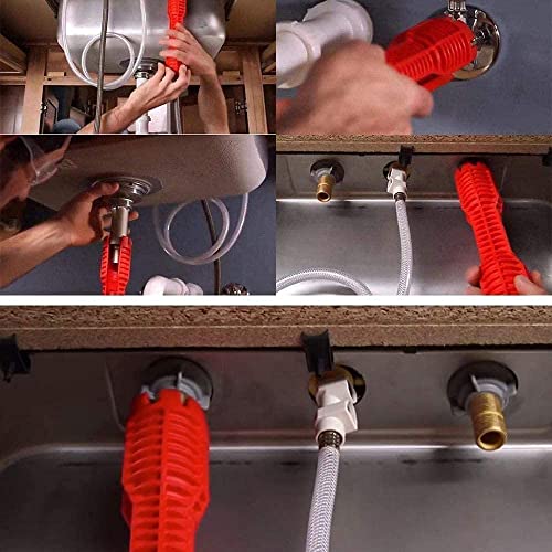 Faucet and Sink Installer(8-in-1)Multi-purpose Wrench Plumbing Tool for Toilet Bowl/Sink/Bathroom/Kitchen Plumbing Repair Installation Hand Tools(red)…