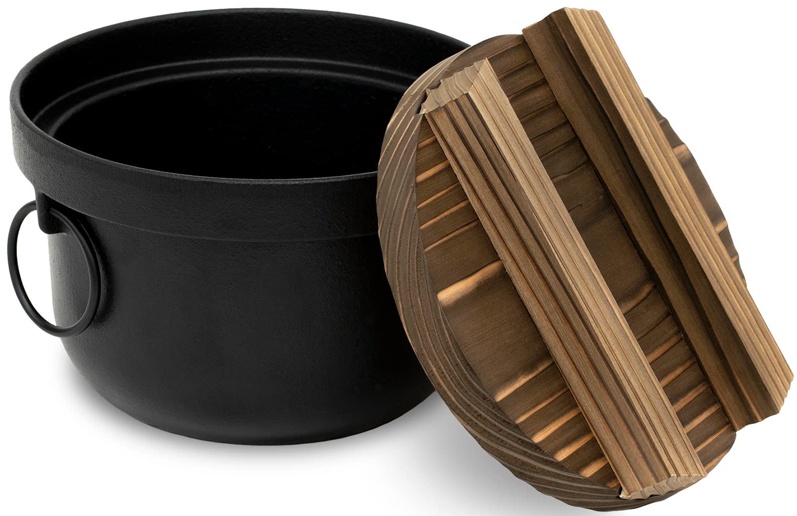 Ikenaga Iron Works Delicious Rice, Iron Pot, Black, 2 Pieces