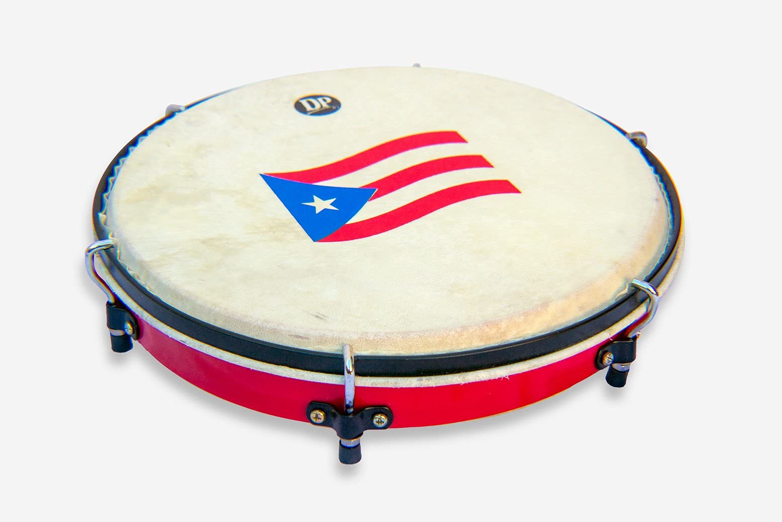 DP Music Set de Panderos - Pleneras PVC Drums with Puerto Rico Flag - Nylon Carrying Case Included (DP-PLENERA-S)
