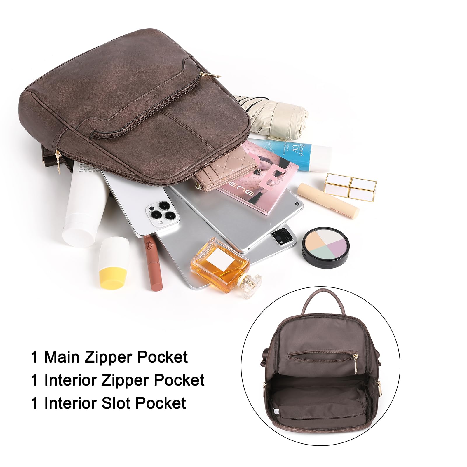 CLUCI Backpack Purse for Women Leather Fashion Small Backpack for Women Convertible Travel Backpack Mini Backpack for Women Ladies Work Designer Daypack