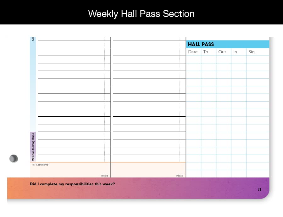 Dated Middle High School Student Planner 2023-2024 Academic School Year, Large (8.5" by 11") Matrix Style Datebook with Classic Middle/High Matrix Cover