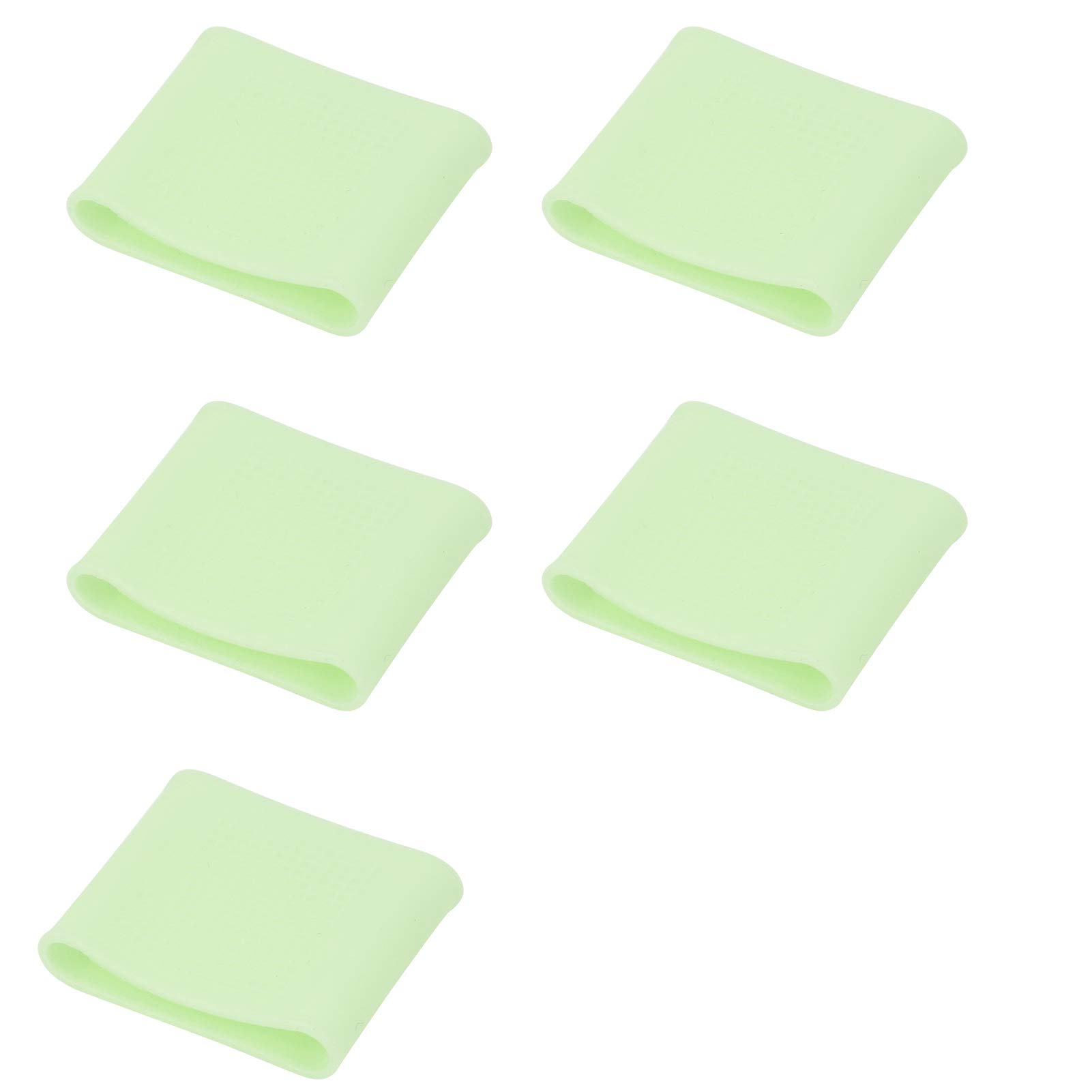Dilwe 5pcs Finger Sleeve, Rubber Nonslip Golf Finger Sleeve Golf Accessory Specially Designed to Reduce Finger Injuries(Ladies-Light Green)