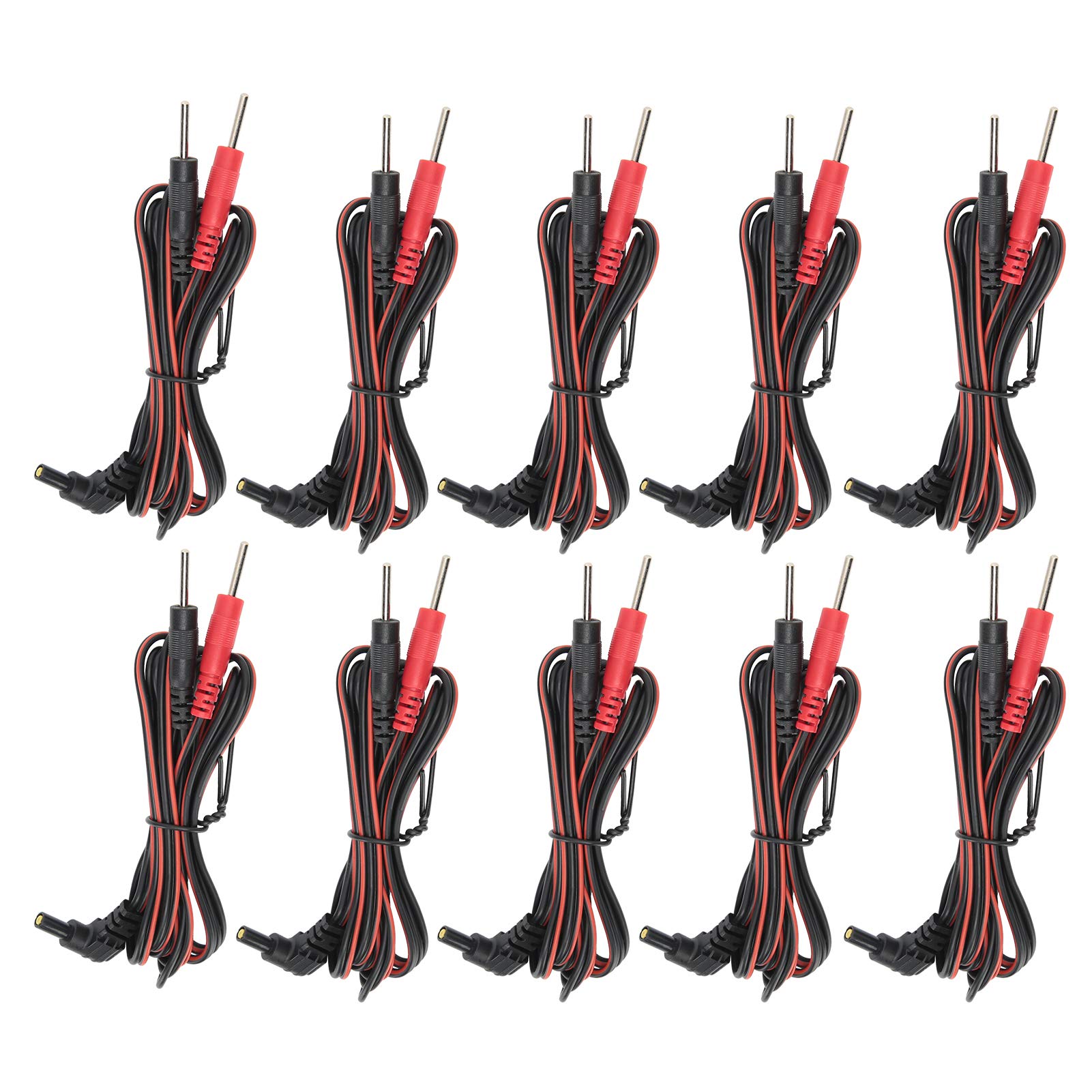 Electrodes for Tens Unit,Tens Unit Replacement Wires,10pcs / Bag 2.35mm 1.2m 2‑in‑1 Pin Type Electrode Lead Wires Cable for TENS Unit Physiotherapy Machine