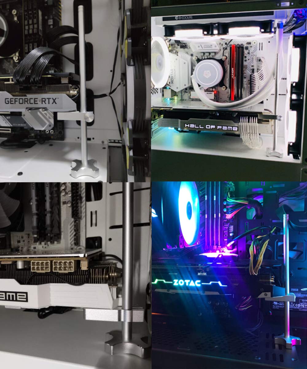 Computer Graphics Card GPU Brace Support Bracket ,Verticle GPU Sag Stand, Video Card Sag Holder Verticle Stick Mount for Computer Cases