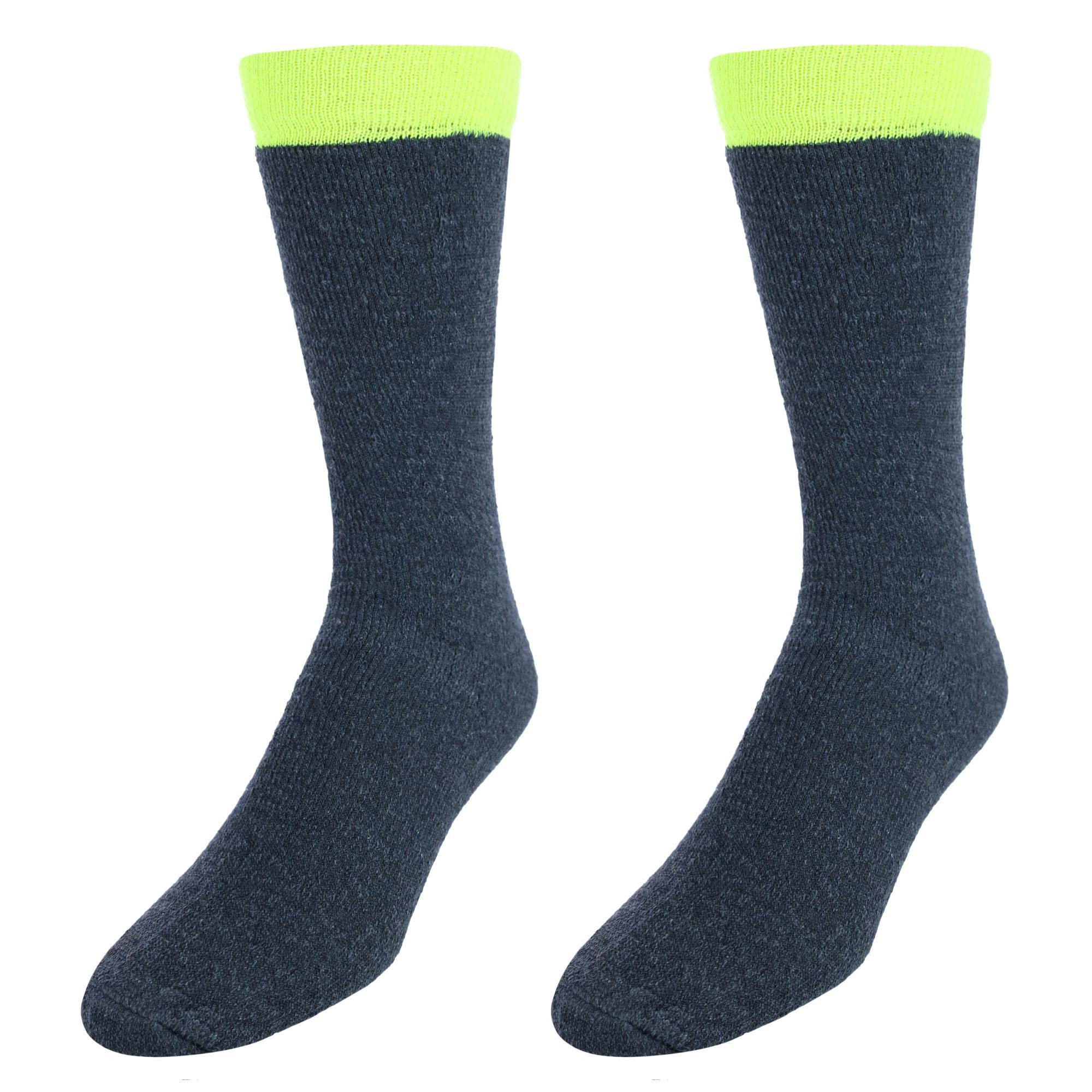 CTM® Men's Hi-Vis Work Boot Socks (2 Pack), Dark Gray
