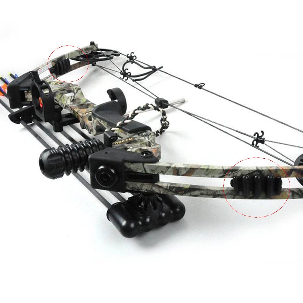 Dilwe Archery Bow Limbs Stabilizer, 2Pcs Rubber Archery Shock Absorber Compound Bow Split Limb for Most Compound Bows