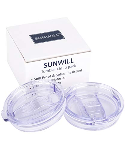 Lid for SUNWILL 20oz Travel Tumblers Only, Spill Proof Lid, Splash Resistant Silicone Sliding Covers Replacement 2 Pack, Straw Friendly, BPA Free
