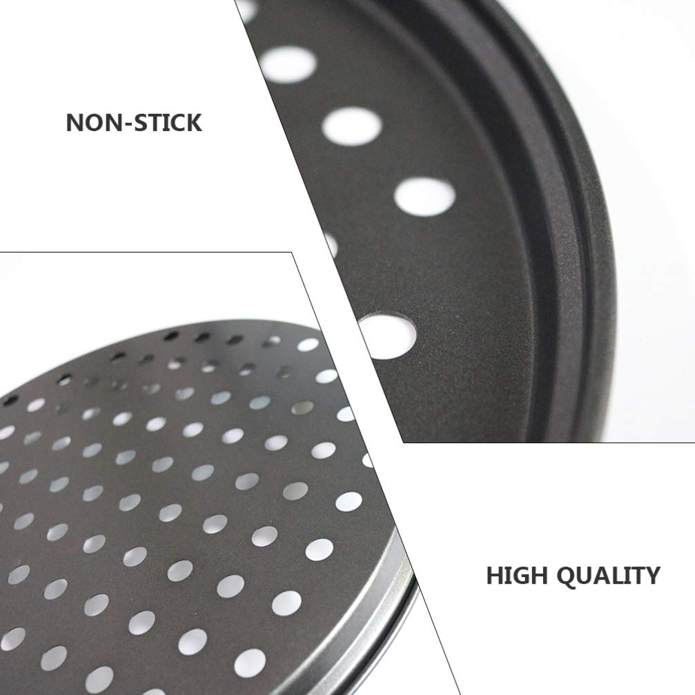 DOITOOL 1PCS Round Pizza Pan Nonstick 11 Inch Pizza Pan with Holes,Pizza Baking Pan for Oven Baking Supplies (Black,28x28x1cm)