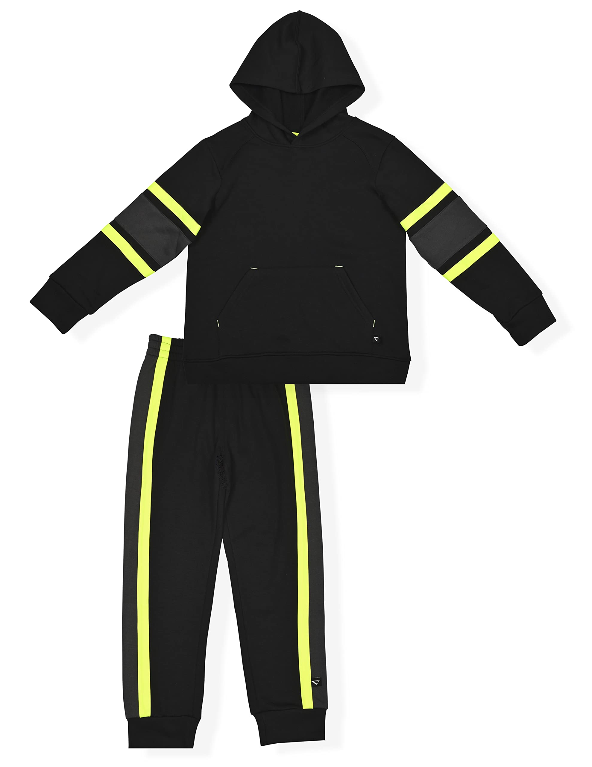 Cheetah Boys 2-Piece Fleece Jetsetter Set - Fleece Hoodie and Pants, Black, 10/12