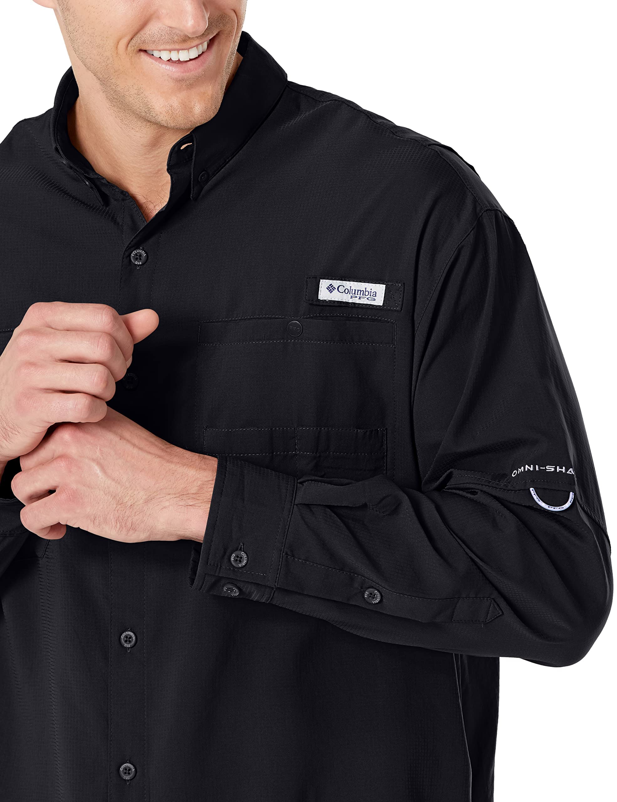 Columbia Men's PFG Tamiami II UPF 40 Long Sleeve Fishing Shirt, Compass Blue, Medium