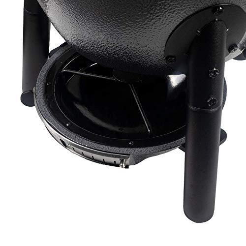 Char-Griller® AKORN® Jr. Portable Kamado Charcoal Grill and Smoker with Cast Iron Grates and Locking Lid with 155 Cooking Square Inches in Ash, Model E86714