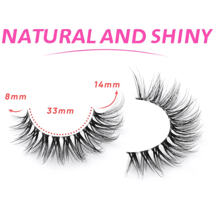 False Eyelashes Natural Look Wispy Faux Mink Lashes Natural Lashes 3D Fake Eyelash Look Like Cluster Lash by TOOCHUNAG