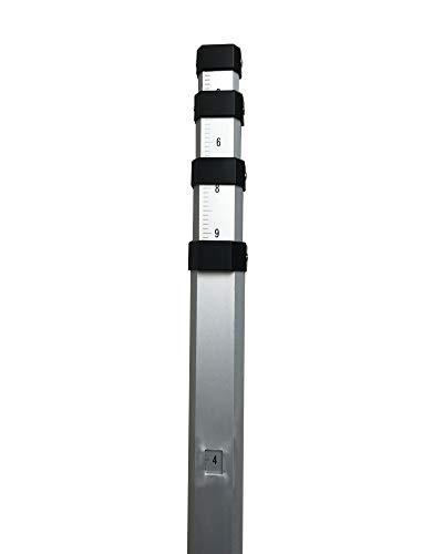 GEOLENI Aluminum Grade Rod - 10ths, With Carrying Case and Rod level (14 Foot)