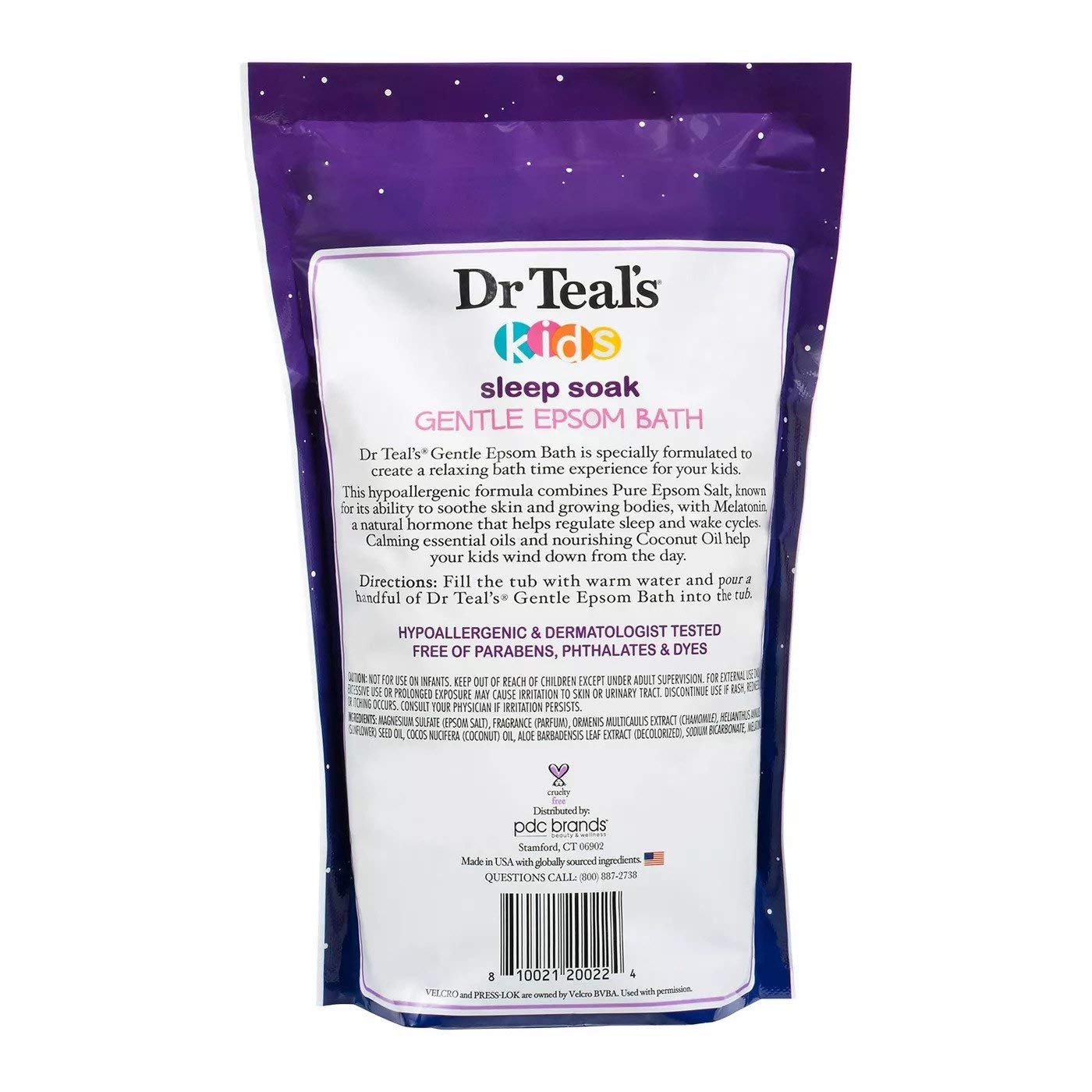 Dr. Teal's Kids' Gentle Sleep Soak Bath with Pure Epsom Salt and Melatonin - (3 Pack, 6 lbs Total) - Coconut and Other Essential Oils Relieve Stress & Soothe The Body - Hypoallergenic & Paraben Free
