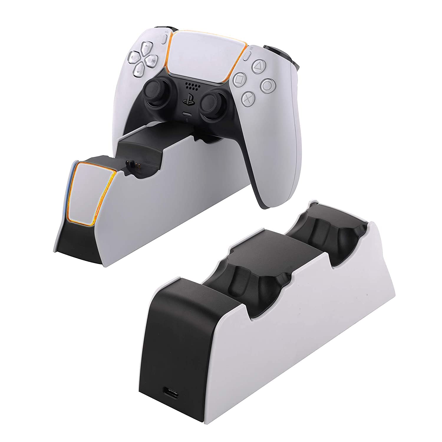 Charger for PS5 DualSense Fast PS5 Controller Charging Station Controller Charger with LED Indicator Fast Dualsense Charging Station Dock for Dual Playstation 5 Dualsense