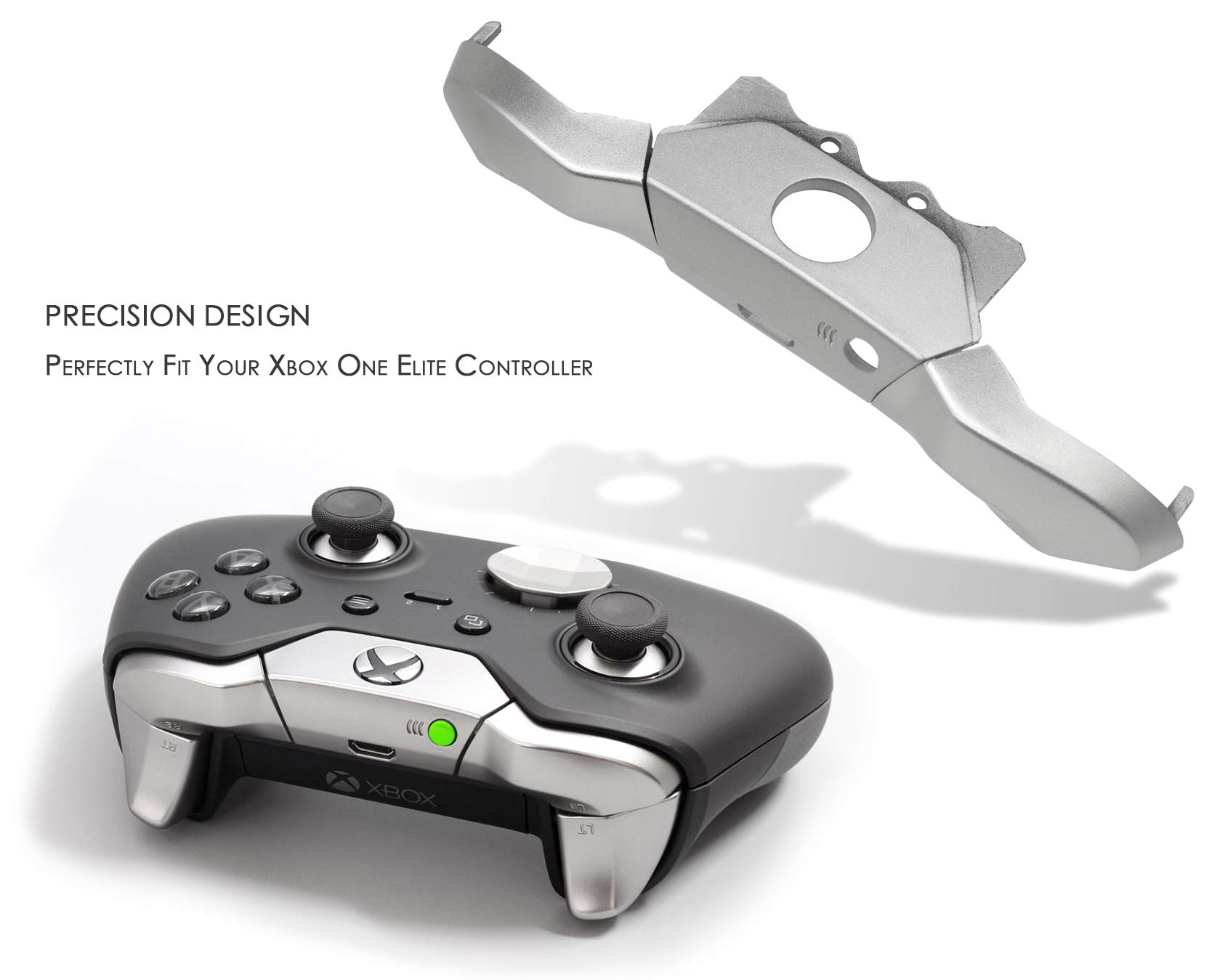 CHEN LAN Controller Repair Parts for Xbox One Elite Bumper Replacement + Bumpers Middle pad + Repair Tool (Silver)