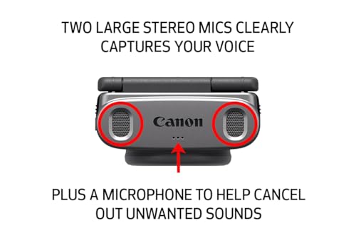 Canon PowerShot V10 Vlog Camera for Content Creators, 19mm Wide-Angle Lens, 1" CMOS sensor, 4K Video, Face-tracking, Built-in Microphone, Image Stabilization, Webcam, Live Streaming, Silver