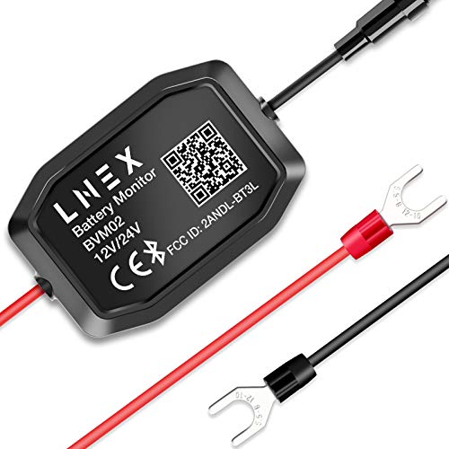 LNEX Bluetooth Battery Monitor,Wireless 12V 24V Automotive Battery Load Tester with Charging & Cranking Test & Alarm for Solar Power Systems/RVs/Motorcycles/Boats/Cars/Trucks
