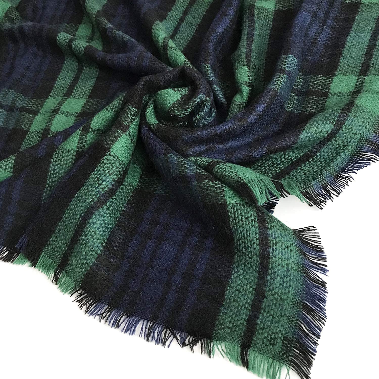 Chalier Plaid Blanket Scarf Winter Fall Scarfs for Women, Warm Soft Chunky Oversized Tartan Shawls Wraps Scarves(Green)